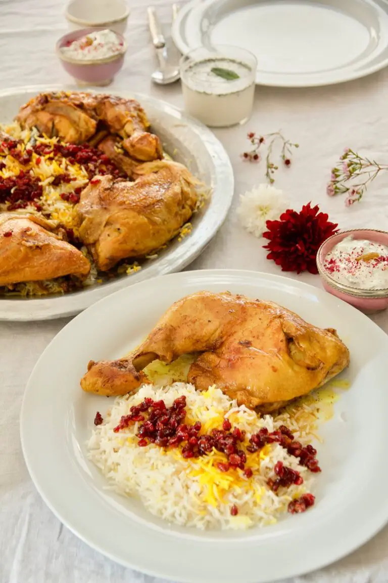 Zereshk Polo ba Morgh - Persian Barberry Rice With Chicken - Labsalliebe