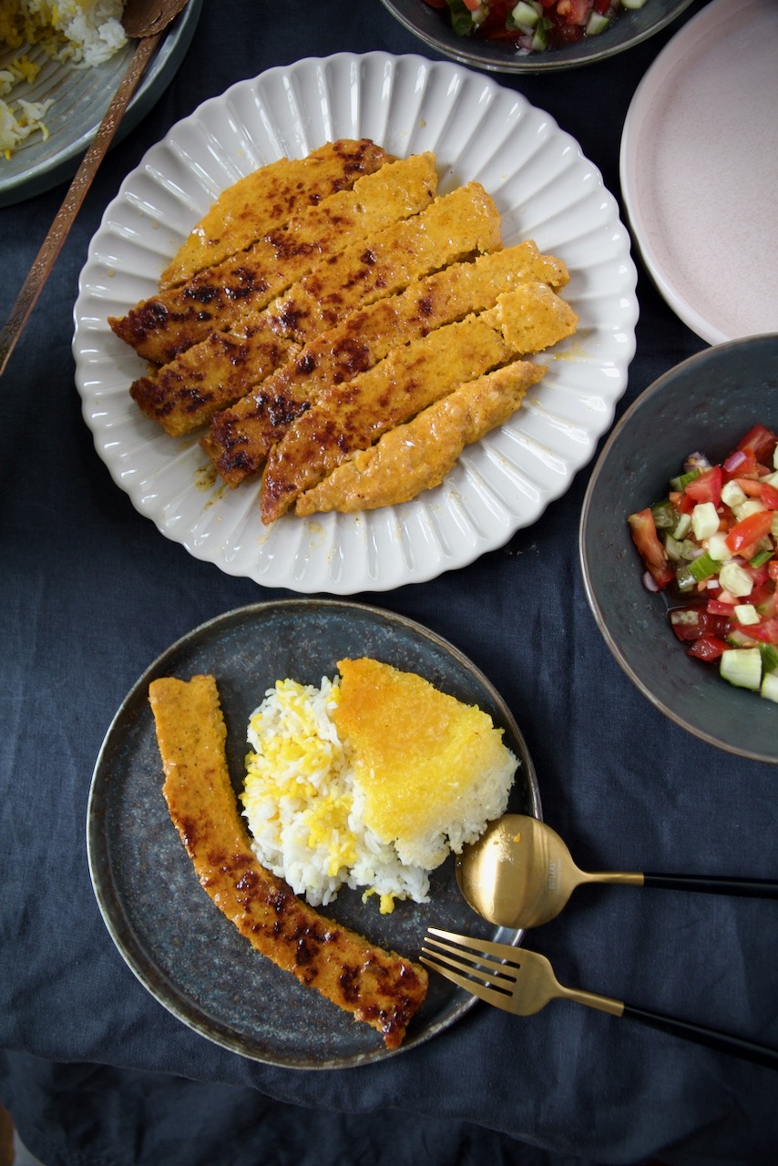 Kabab Tabei Morgh - Easy Pan Chicken Kebab کباب تابه ای مرغ - Labsalliebe