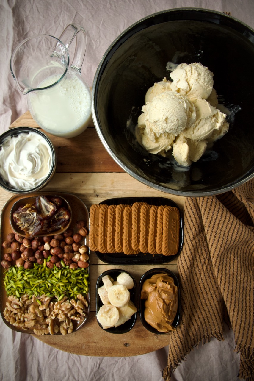 Majoon - Banana Date Ice Cream Shake with Lotus Biscoff معجون با لوتوس ...