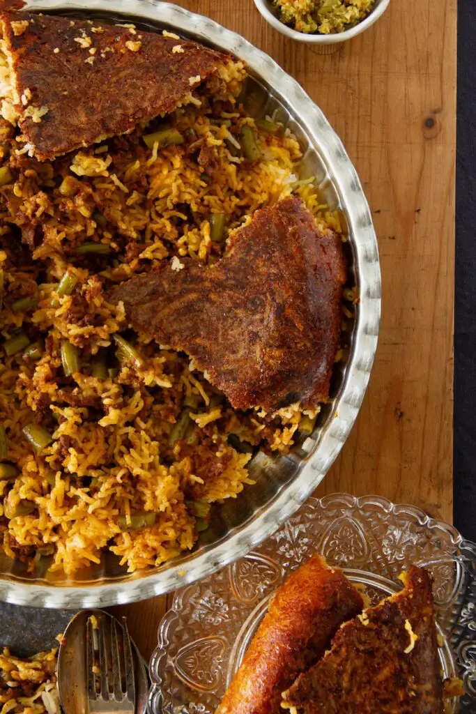 Loobia Polo – Persian Rice with Green Beans and Ground Meat لوبیا پلو ...