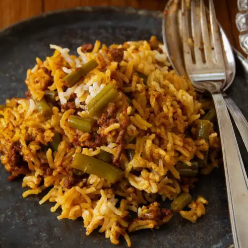 Loobia Polo – Persian Rice with Green Beans and Ground Meat لوبیا پلو ...