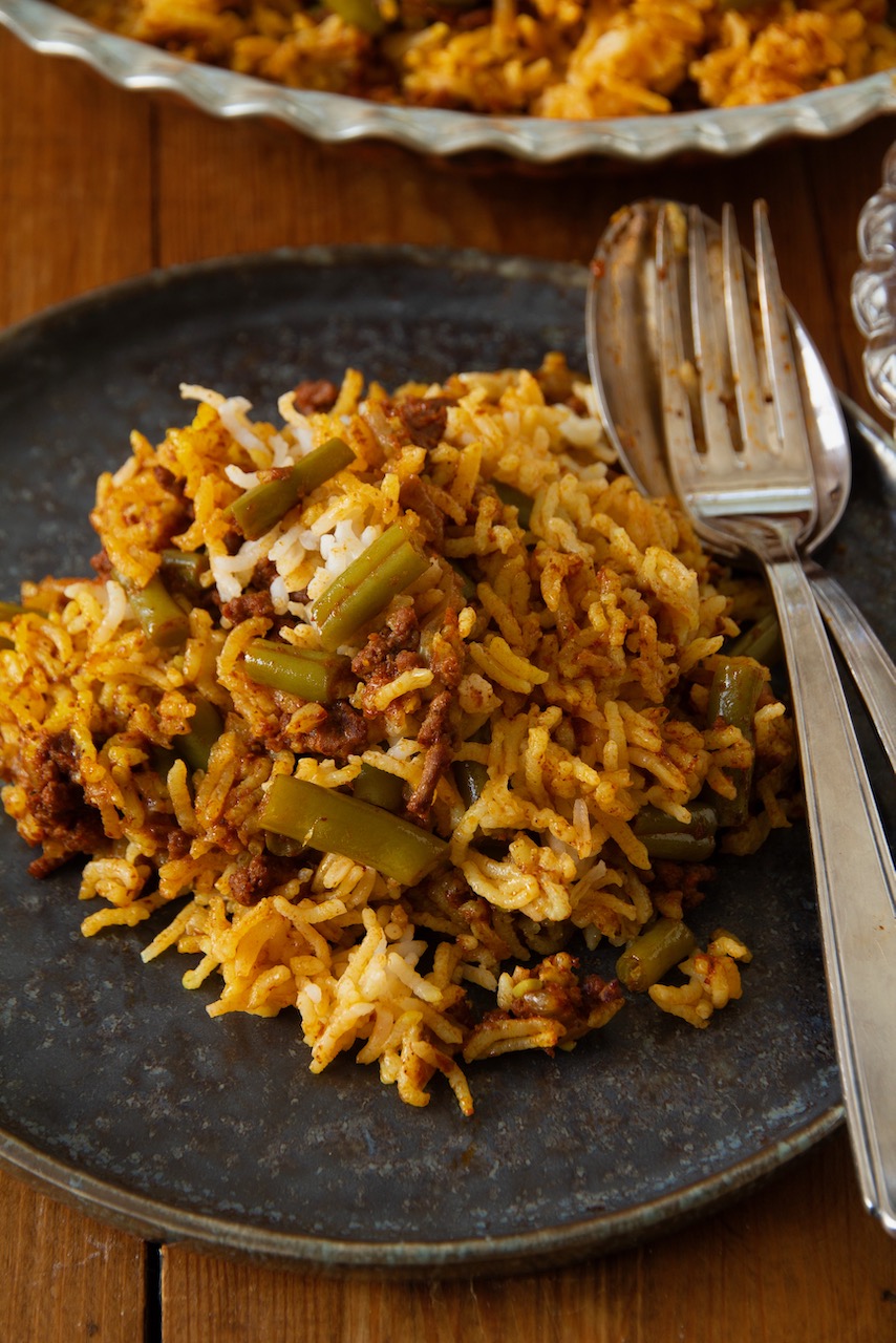 Loobia Polo – Persian Rice with Green Beans and Ground Meat لوبیا پلو ...