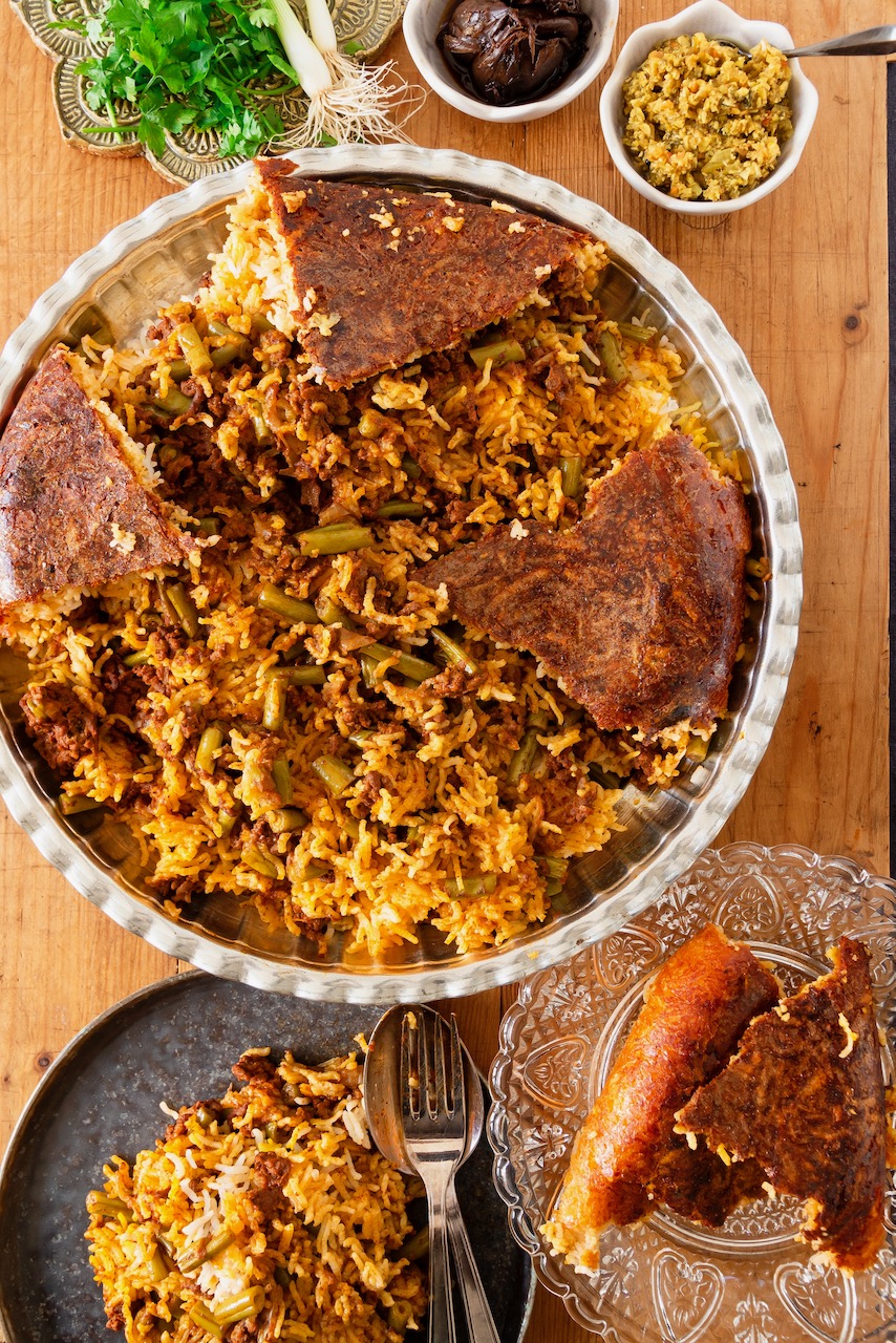 Loobia Polo – Persian Rice with Green Beans and Ground Meat لوبیا پلو ...