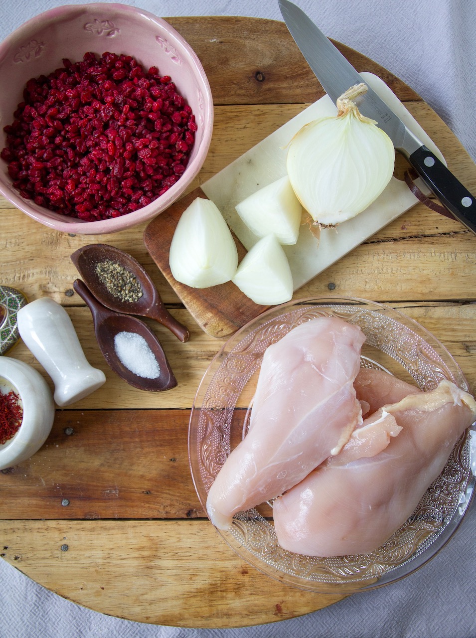 Zereshk Polo ba Morgh – Saffron Rice with Barberries & Chicken ...