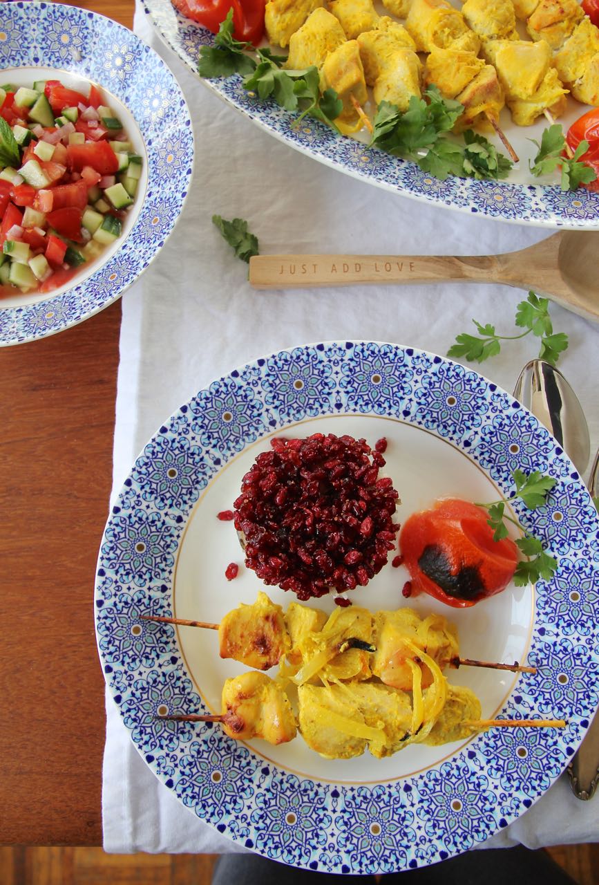 Djudje Kabab für Sizdah be dar - persisches Hühnchen in Safran-Zitronen ...