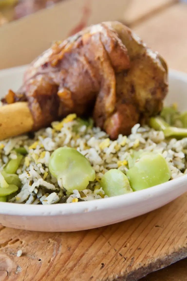 Baghali Polo ba Mahiche - geschmorte Lammhaxen mit Dillreis und dicke ...