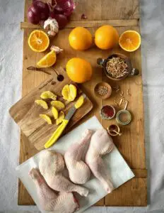 Khoresht-e Porteghal - Orangen-Hähnchenschenkel خورش پرتقال - Labsalliebe